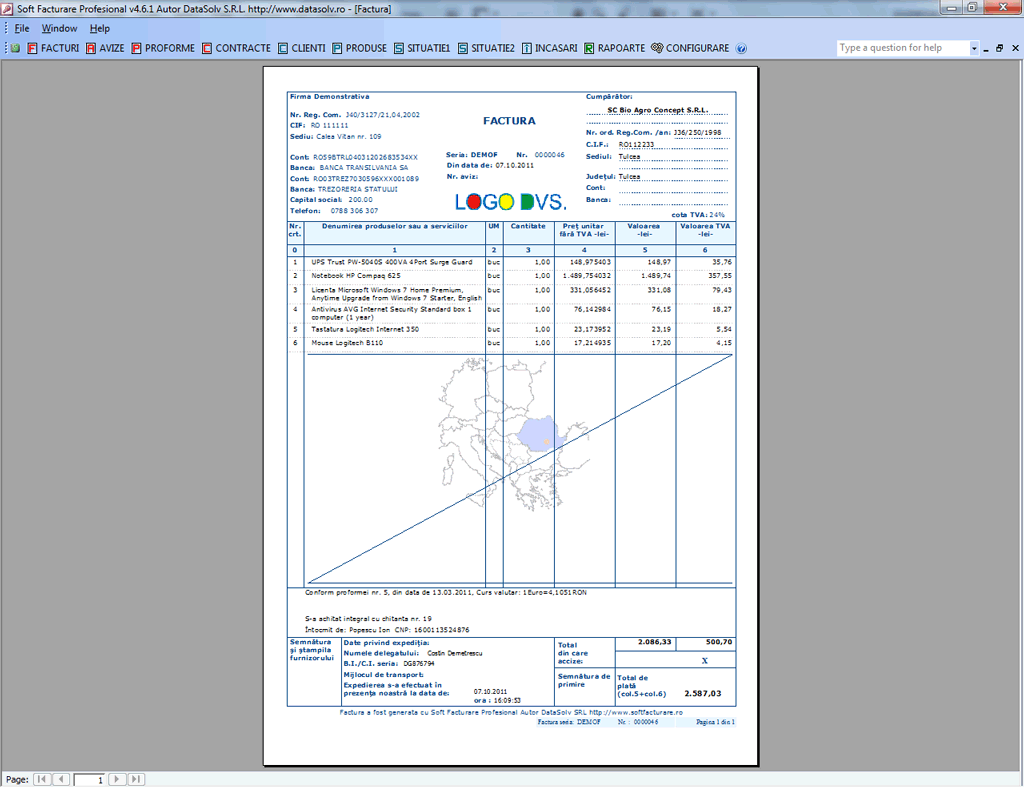 Program Facturare - facturi personalizate - modele de facturi